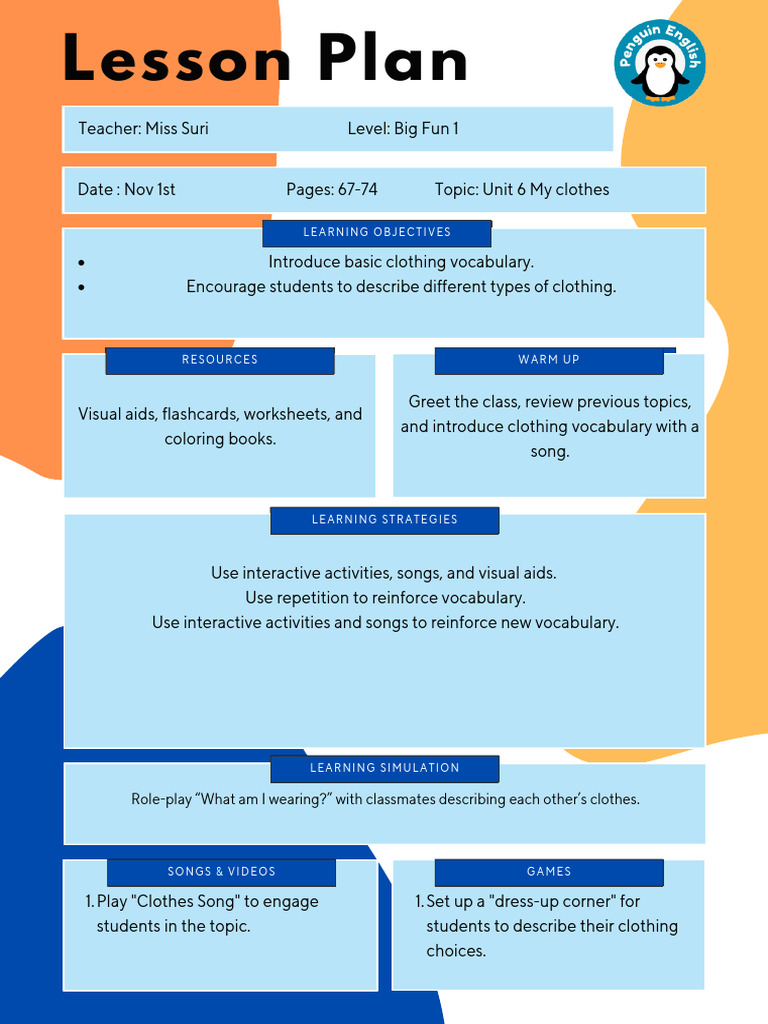 Lesson Plan Miss Suri BF1 Friday | PDF | Lesson Plan | Learning