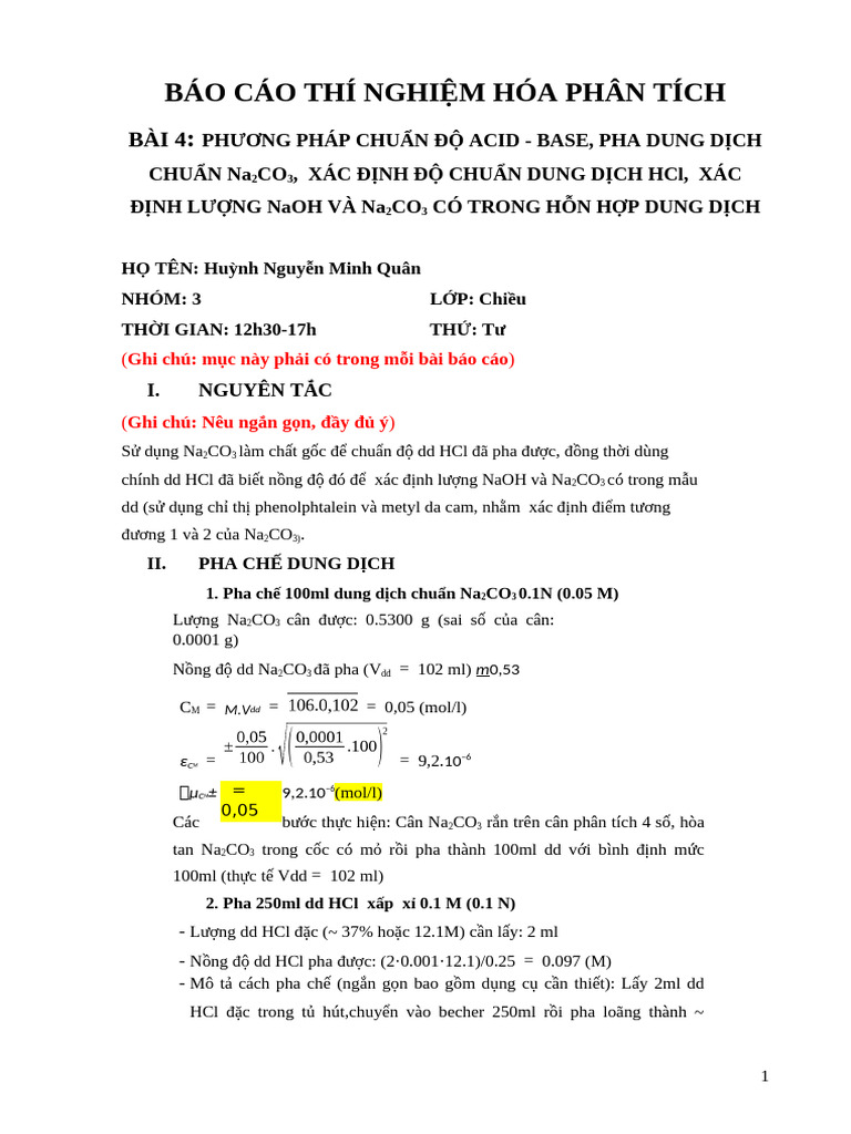 Form Baocao TN HPT-SV Hóa | PDF