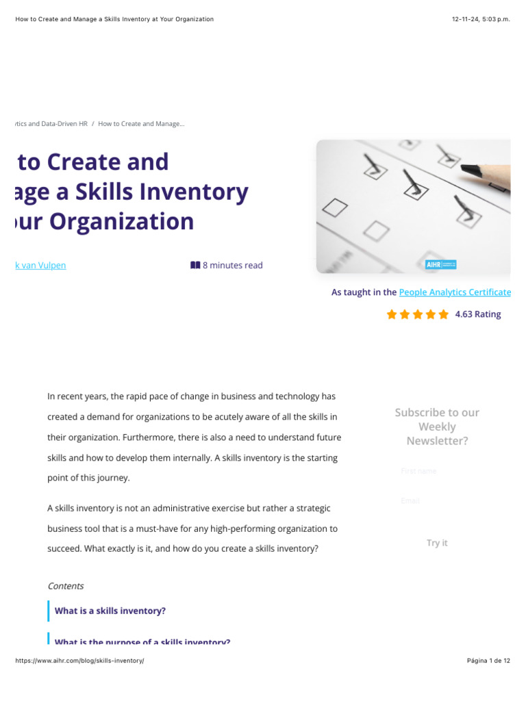 Managing Skills Inventory Effectively | PDF | Mentorship | Recruitment