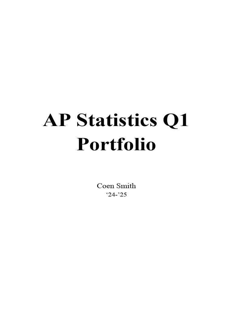 Statistics Portfolio | PDF | Histogram | Sampling (Statistics)