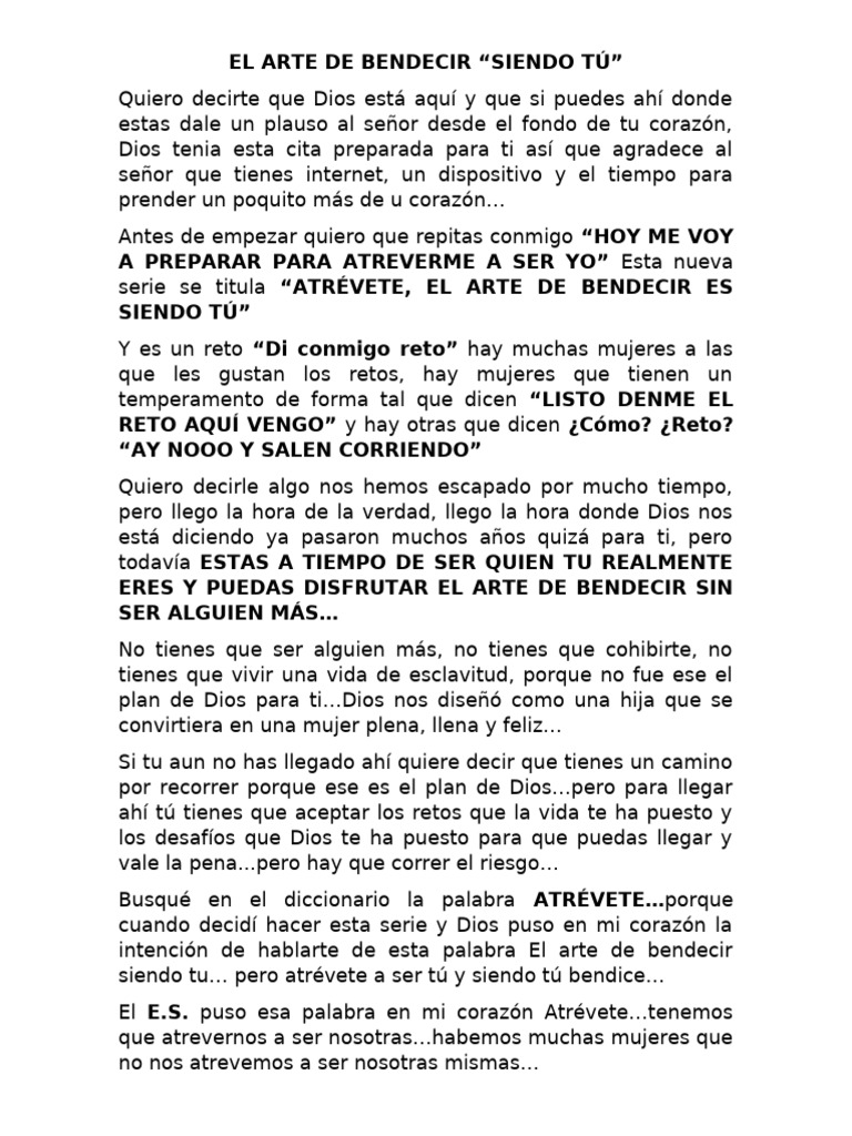 El Arte de Bendecir Se Tú | PDF