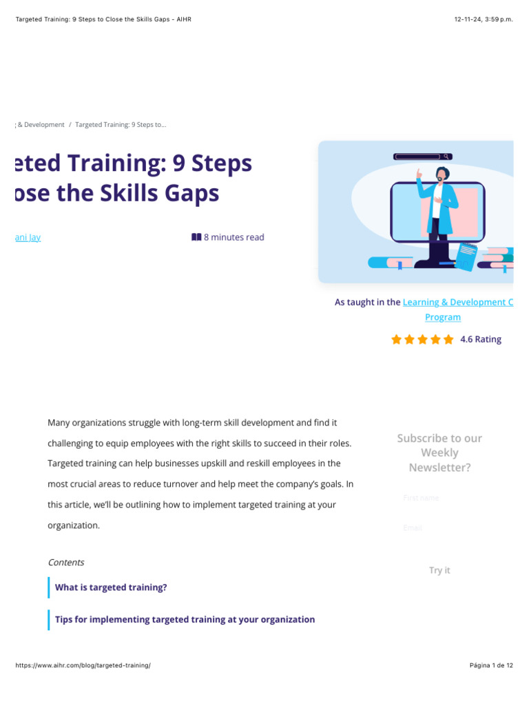 Targeted Training: 9 Steps To Close The Skills Gaps - AIHR | PDF ...