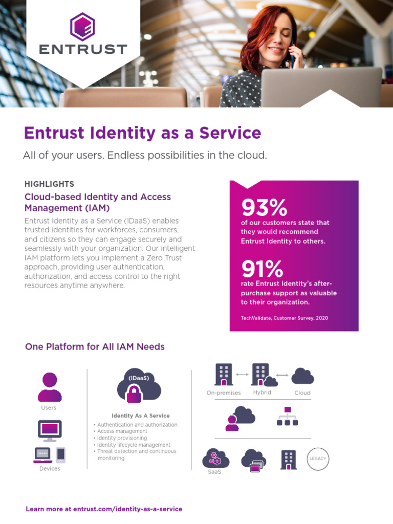Entrust Identity As A Service Datasheet | PDF | Authentication | Cloud Computing