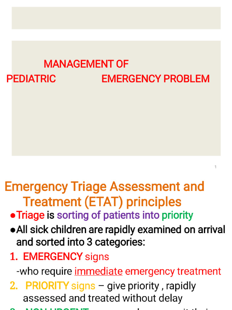 03 Pediatric Emergency, ETAT | PDF