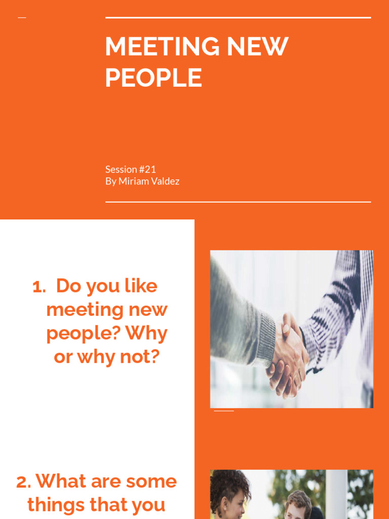 Session #21 - MEETING NEW PEOPLE | PDF