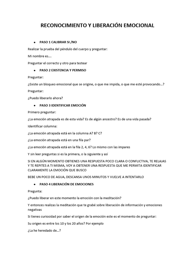 Liberación de Emociones Atrapadas | PDF | Estilo de vida