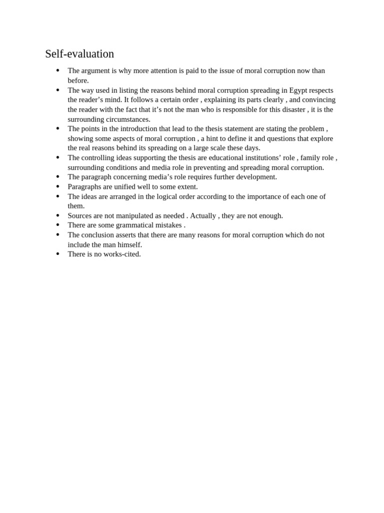 Self Evaluation | PDF