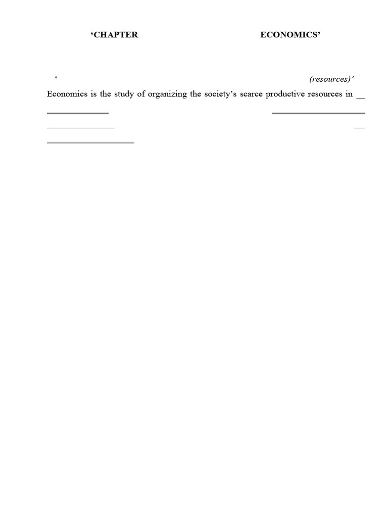 CHAPTER 1 Nature and Scope of Economics-1 | PDF | Economics | Goods
