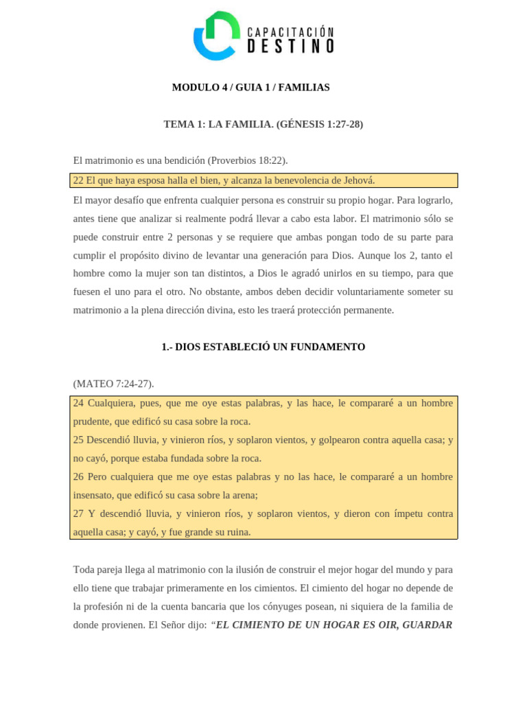 Modulo 4 Tema 1 Familias Sabado 22 Abril | PDF | Amor | Oración Modulo 4 Tema 1 Familias Sabado 22 Abril | PDF | Amor | Oración