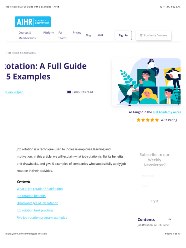 Job Rotation Guide: Benefits & Examples | PDF | Employment | Mentorship