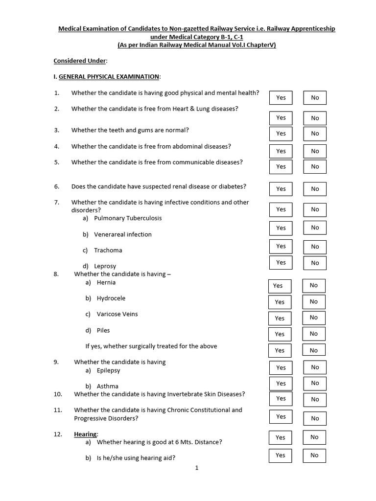 Medical Certificate Proforma | PDF | Glasses | Respiratory Diseases
