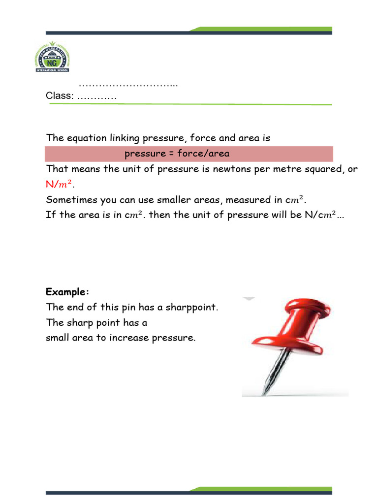 Year 8 Science Revision: Pressure & Light | PDF | Pressure | Atmosphere ...