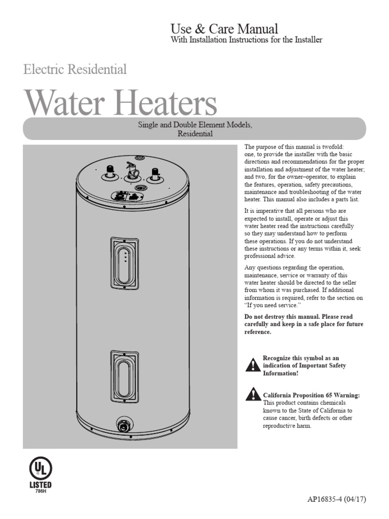 Water Heater Install | PDF | Water Heating | Electrical Wiring