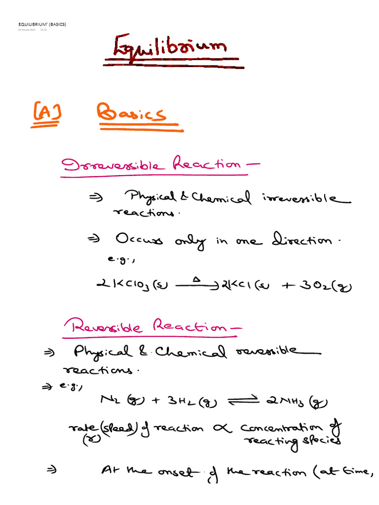 Equilibrium' 1 (Basics & Physical Equilibrium) | PDF