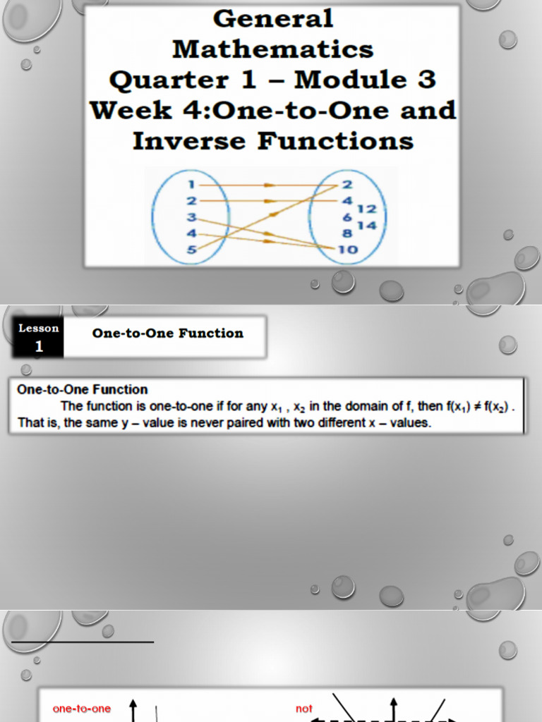 One-to-One Functions and Inverses | PDF | Function (Mathematics) | Mathematical Relations