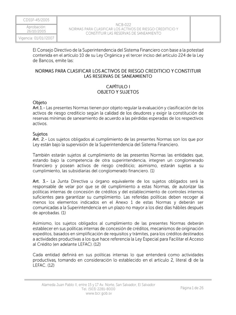 Exenciones Temporales de Ponderación | PDF