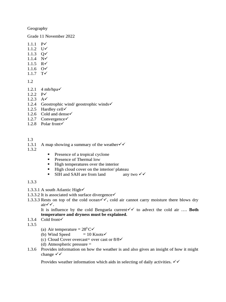 Grade 11 Final Memo 2022 | PDF | Weather | Aids