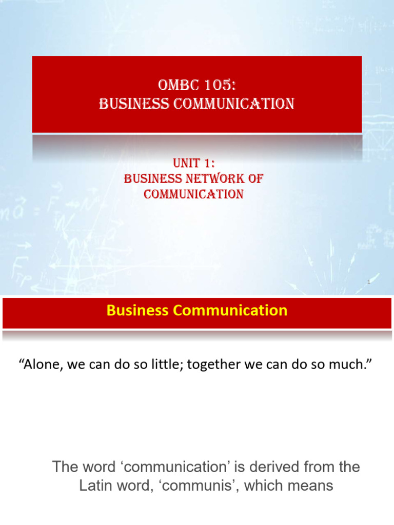 Unit - 1 | PDF | Communication | Human Communication