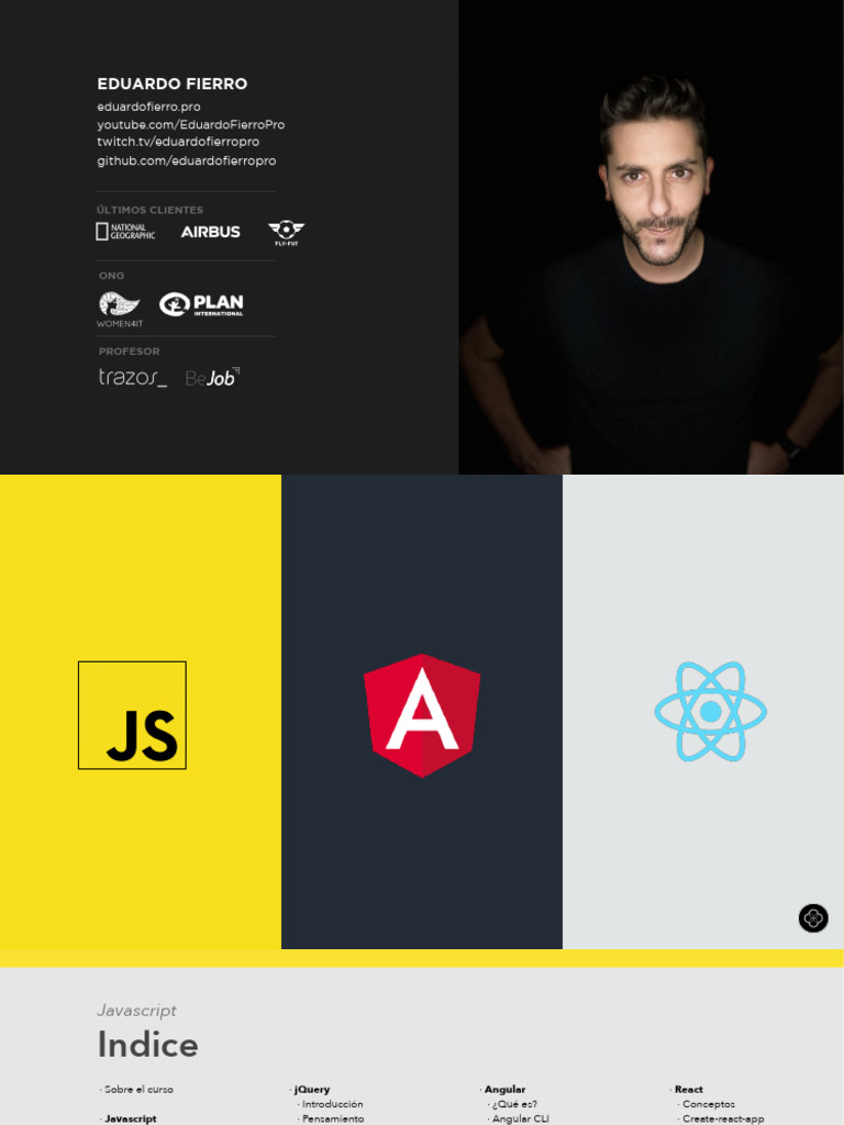 Javascript Jquery Angular Y React Pdf Script Java Modelo De Objeto De Documento
