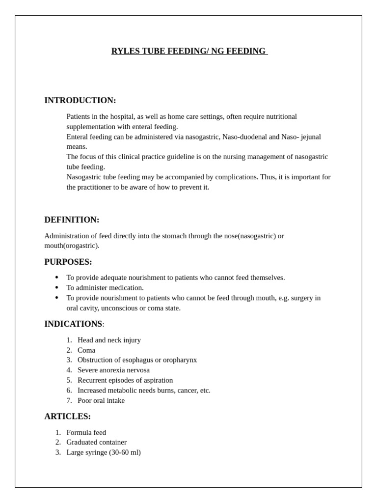 RT Feeding | PDF | Clinical Medicine | Medical Specialties