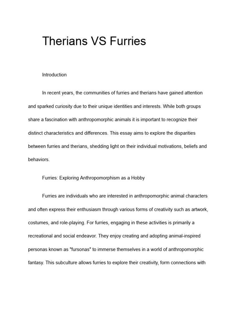 Furries vs. Therians: Key Differences | PDF | Identity (Social Science ...