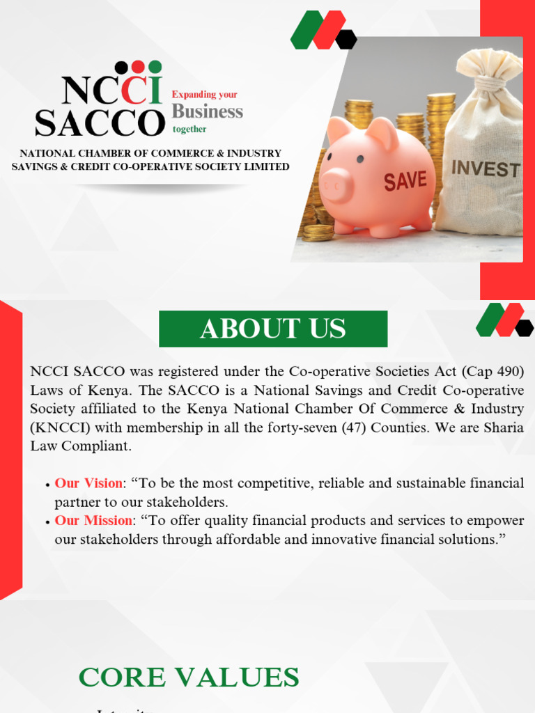 NCCI SACCO PRESENTATION | PDF | Loans | Interest