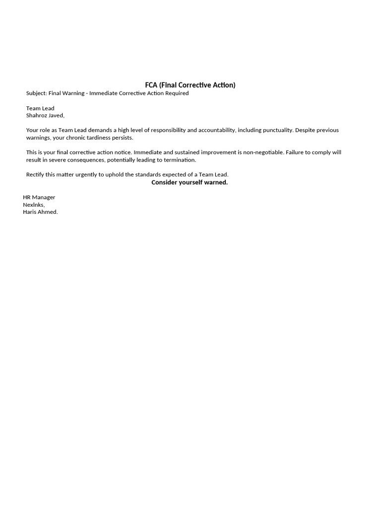 FCA Shahroz Javed | PDF