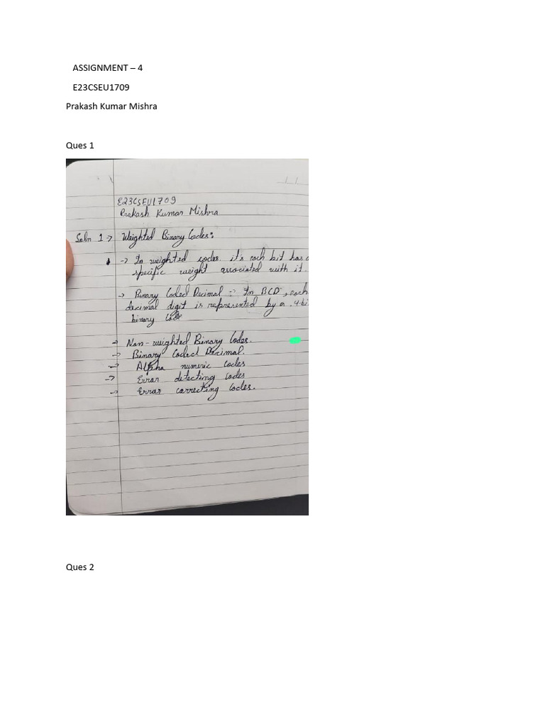 ASSIGNMENT 4 (E23CSEU1709) Prakash | PDF | Computers
