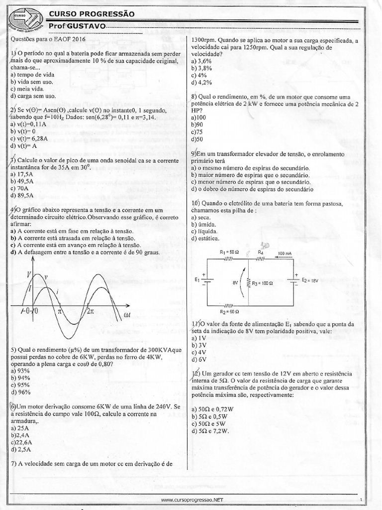 Simulado Eletricidade Eaof | PDF