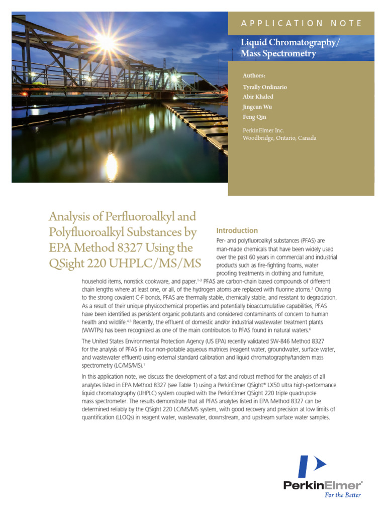 Analysis of Perfluoroalkyl and Polyfluoroalkyl Substances by EPA Method ...