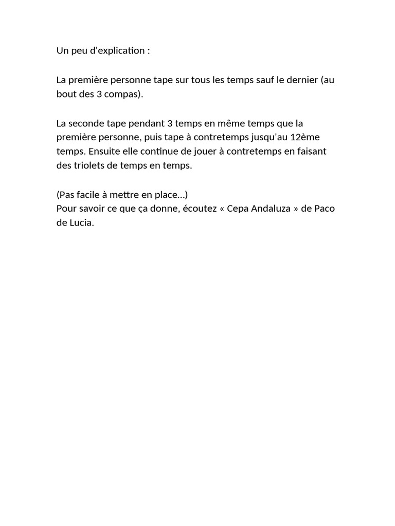 Techniques de rythme dans "Cepa Andaluza" | PDF