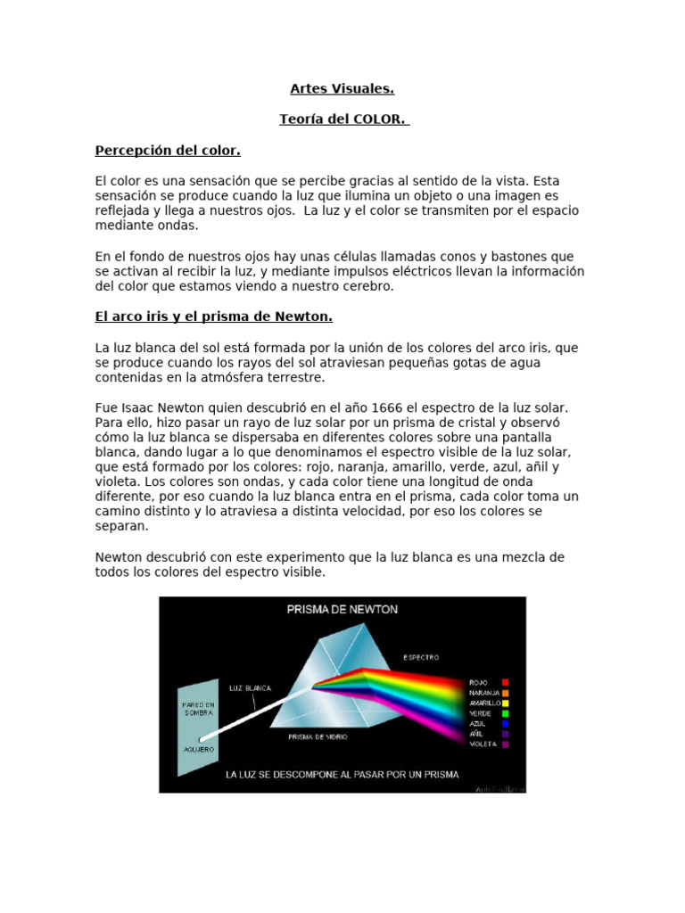 Teoria-Práctico. Color, Artes Visuales. | PDF | Color | Ligero