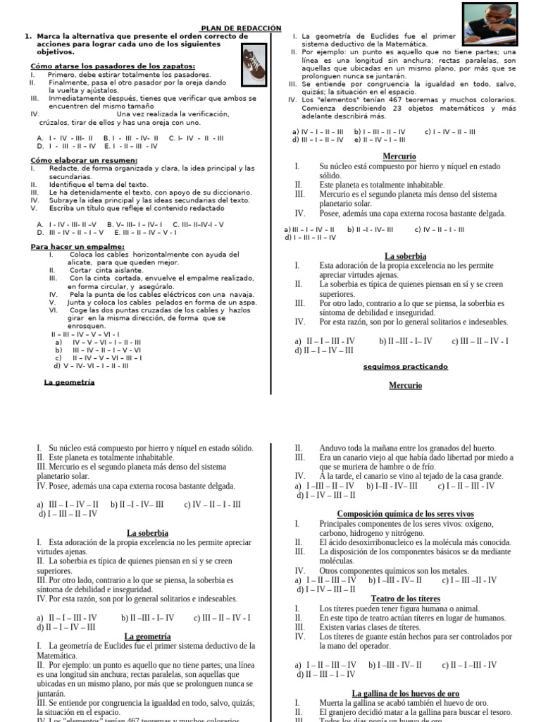 Plan de Redaccion Ejercicios | PDF | Euclides | Geometría