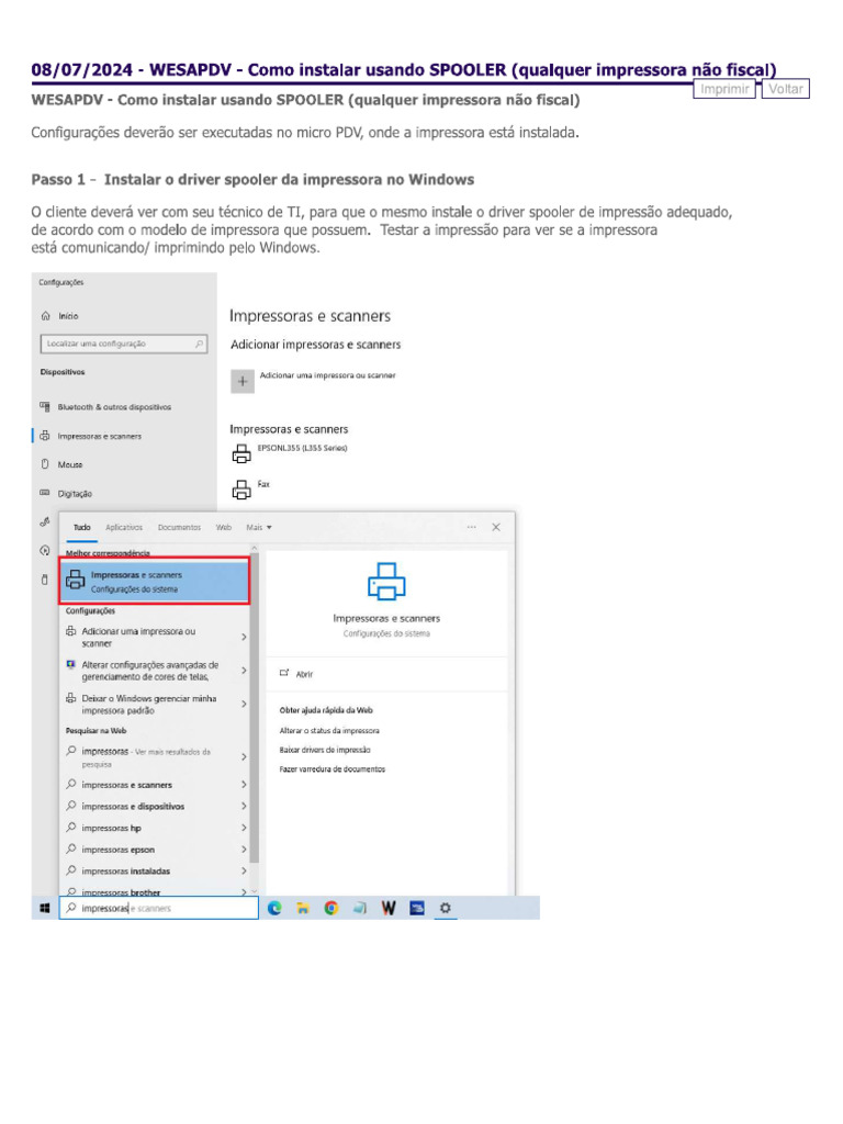 WESAPDV - Como Instalar Impressora Usando SPOOLER | PDF