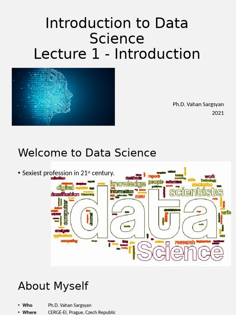 Introductions To Data Science - Lecture 1 - Introduction | PDF | Regression Analysis | Machine ...