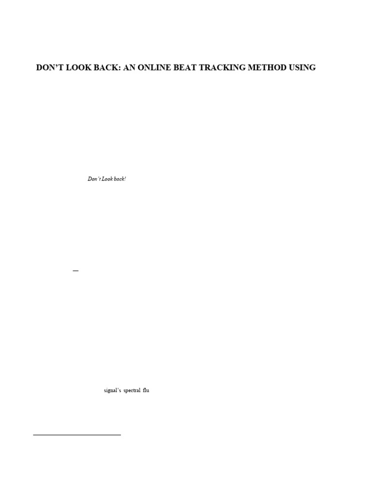 don't look back | PDF | Statistical Inference | Statistical Theory