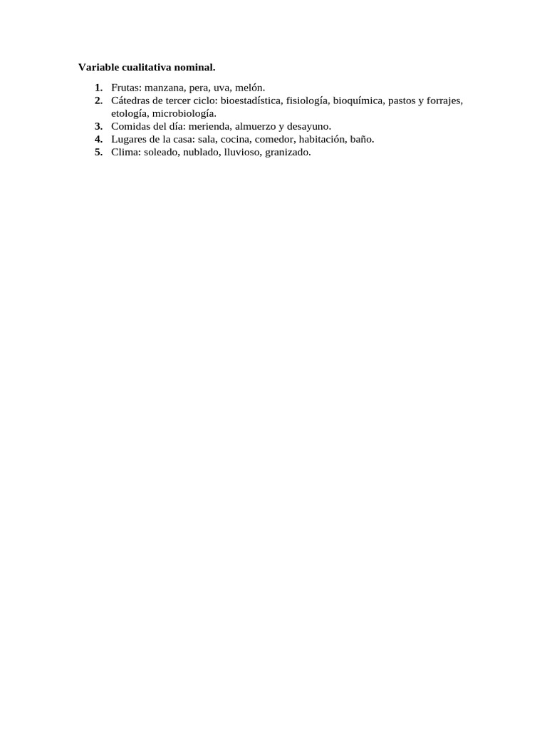 Variable Cualitativa Nominal Pdf 3478