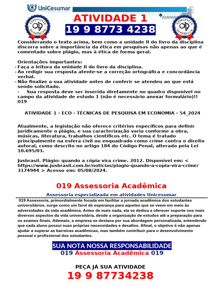 UNICESUMAR - Considerando o Texto Acima, Bem Como A Unidade II Do Livro Da Disciplina Discorra ...