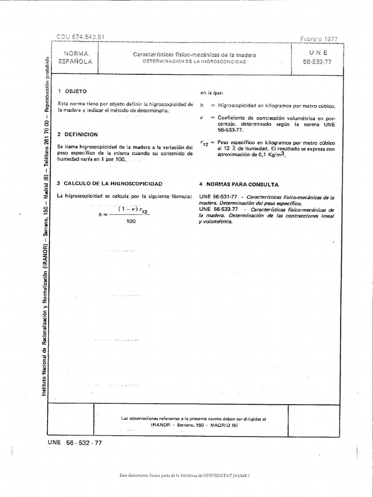 04a - Norma UNE 56-532-77 (Higroscopicidad) | PDF