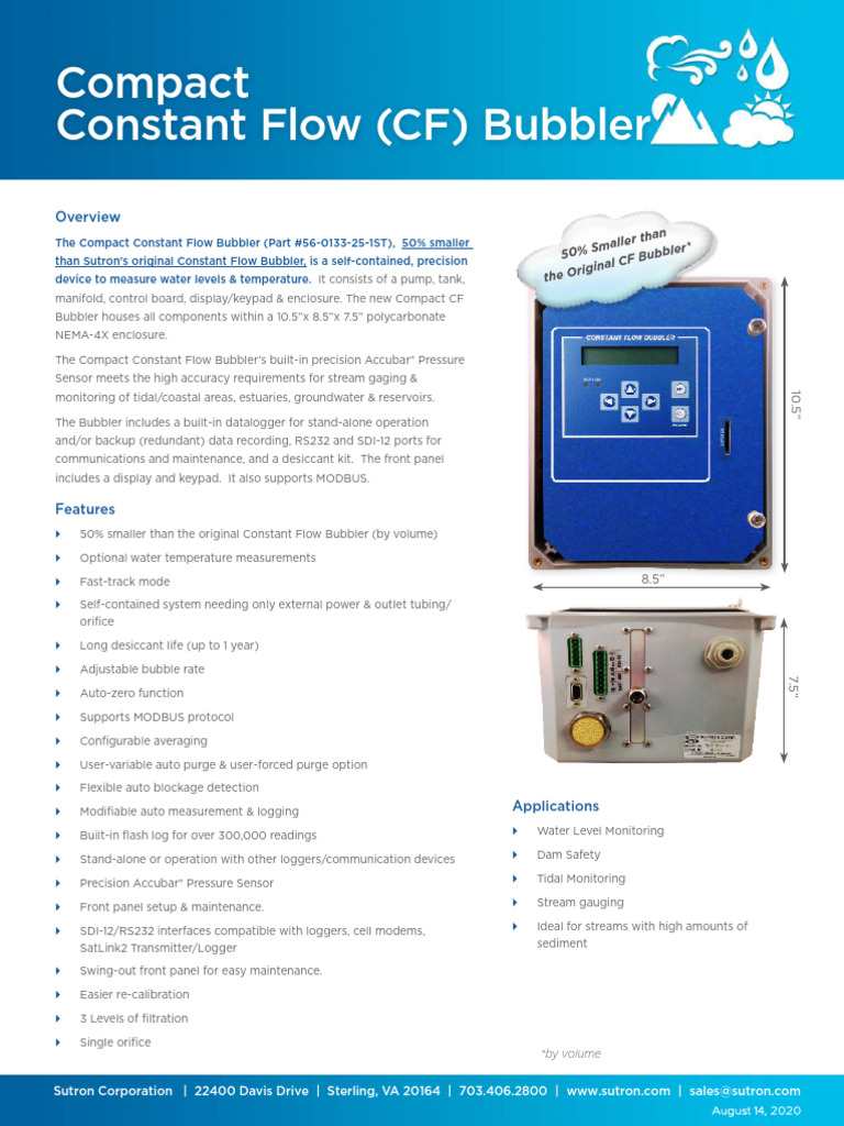 Spec SheetCompact Constant Flow-240620 2 | PDF