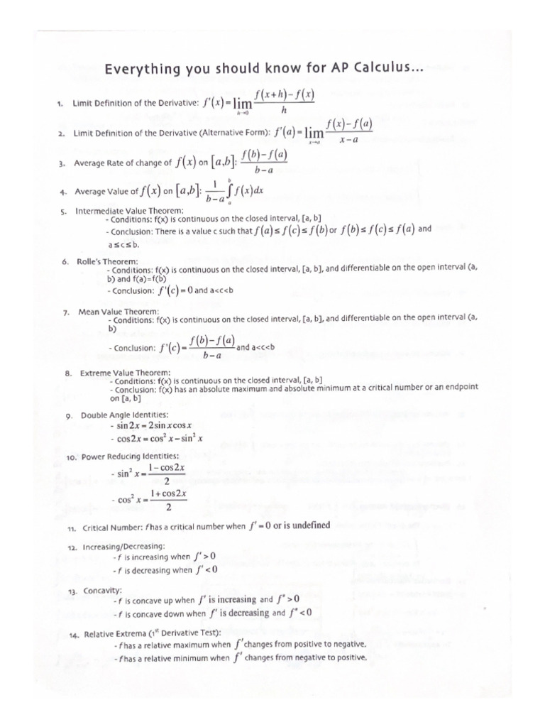 AP Calculus AB Study Guide + 7 Sample Answers | PDF