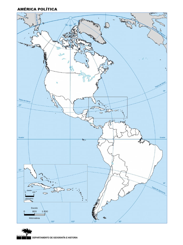 Mapa Político de América para Imprimir | PDF