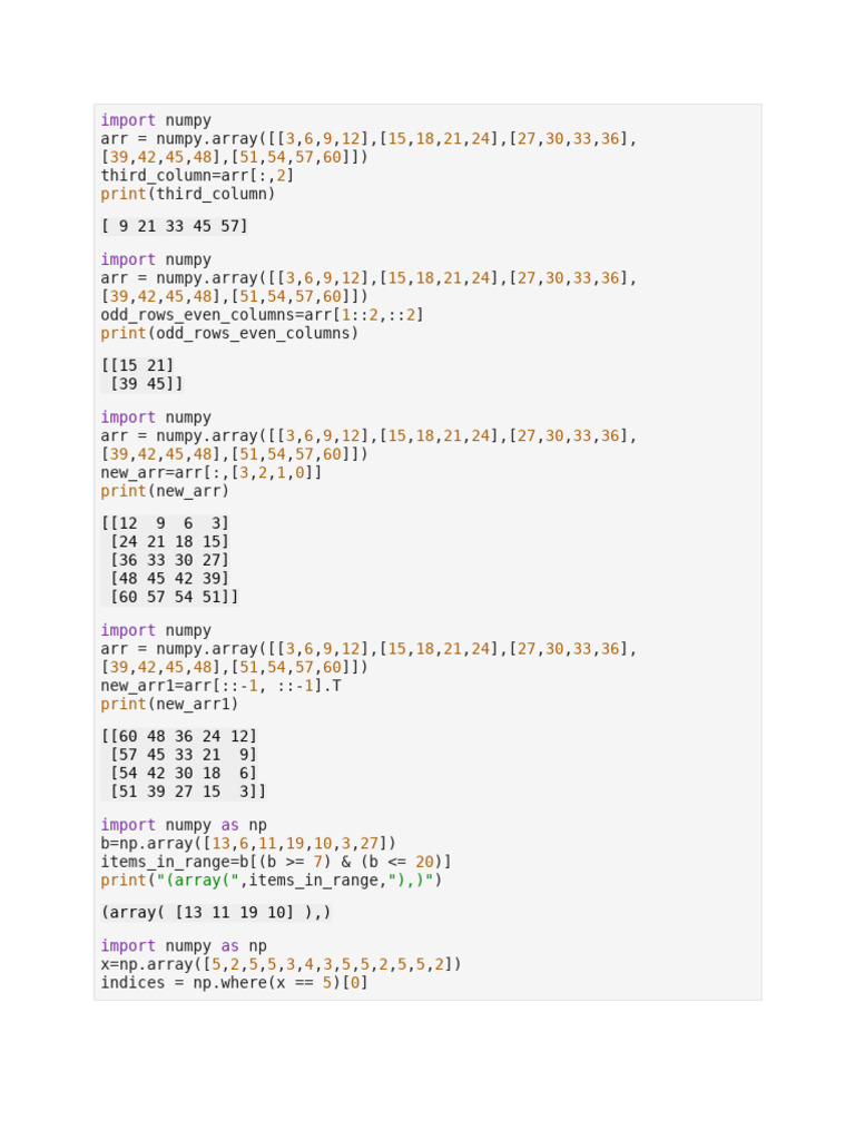 NumPy Array Manipulation Guide | PDF