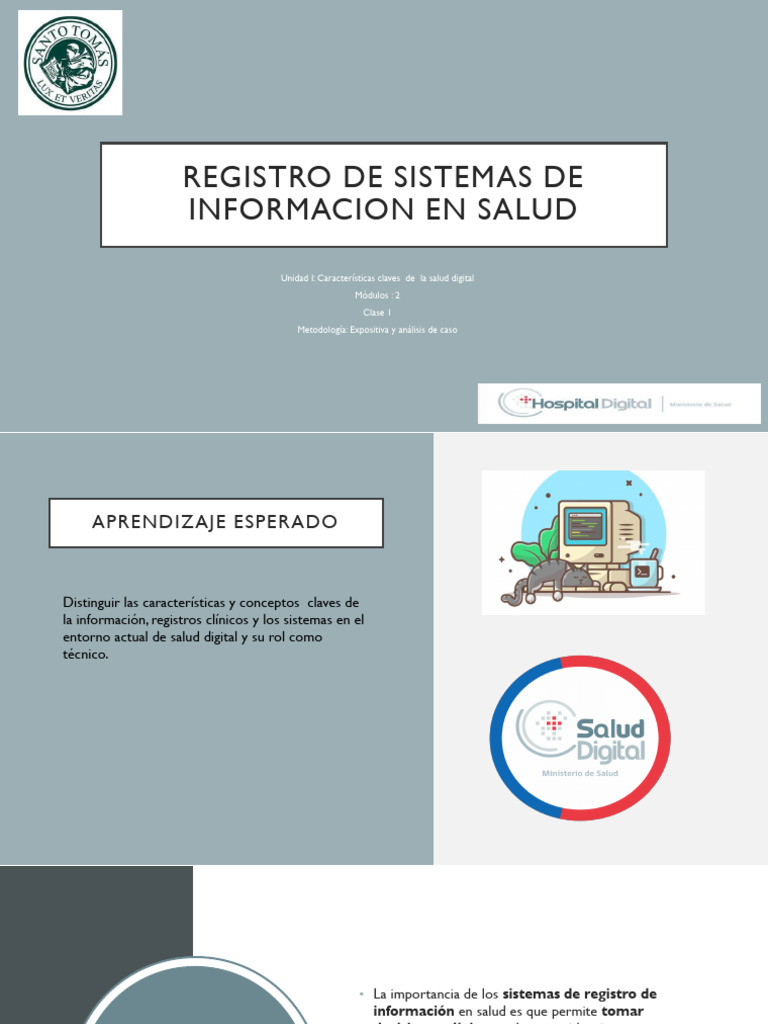 CLASE 1 Sistemas de Informacion en Salud Editado | PDF | Información | Cuidado de la salud