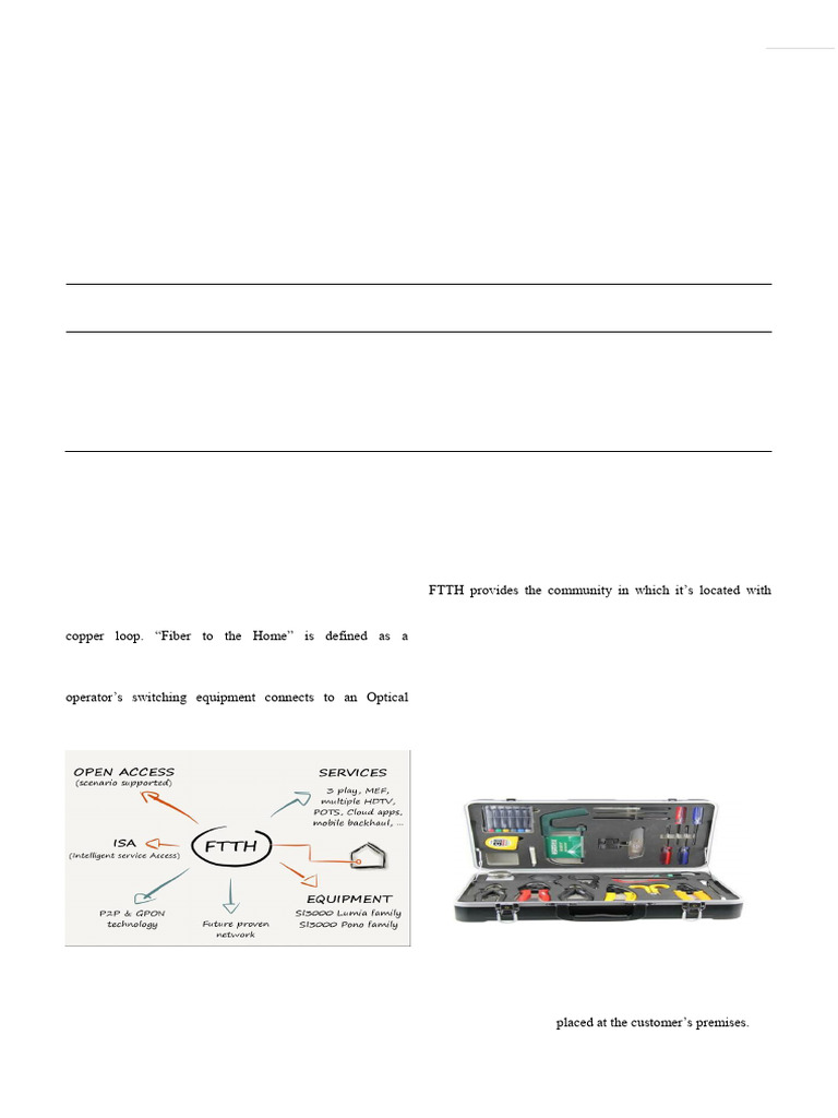 A Survey of FTTH Elements Based On Broadband Access Network: M.Pradeep ...