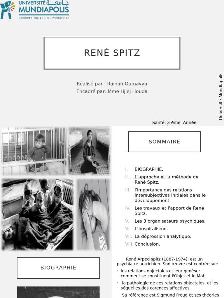 René Spitz - Oumayya | PDF | Psychologie du développement | Dépression (psychiatrie)