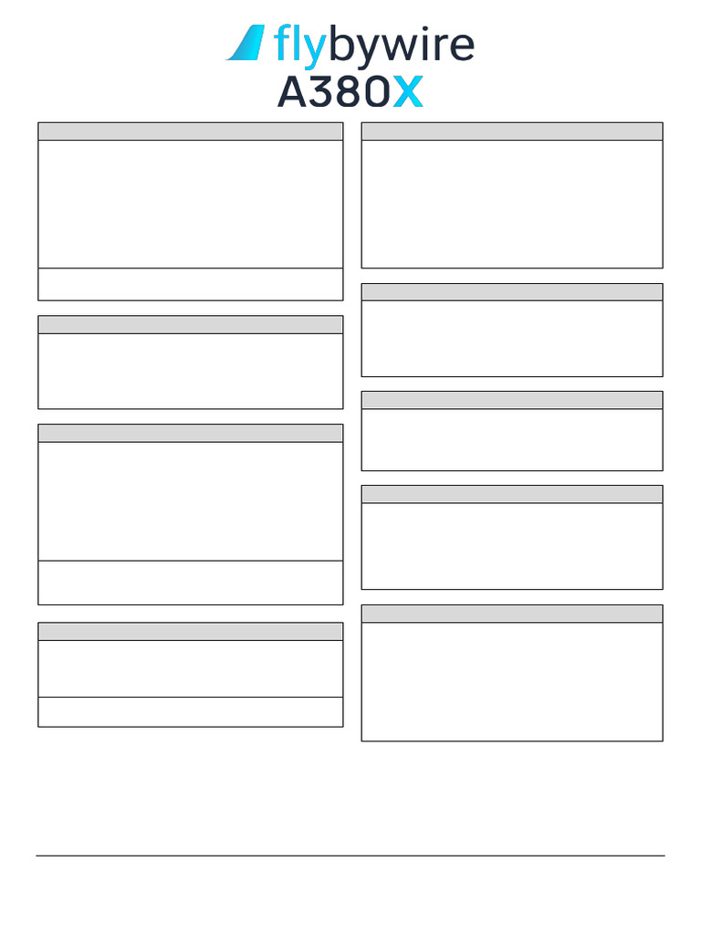 FBW A380X Checklist | PDF | Airliner | Aeronautics