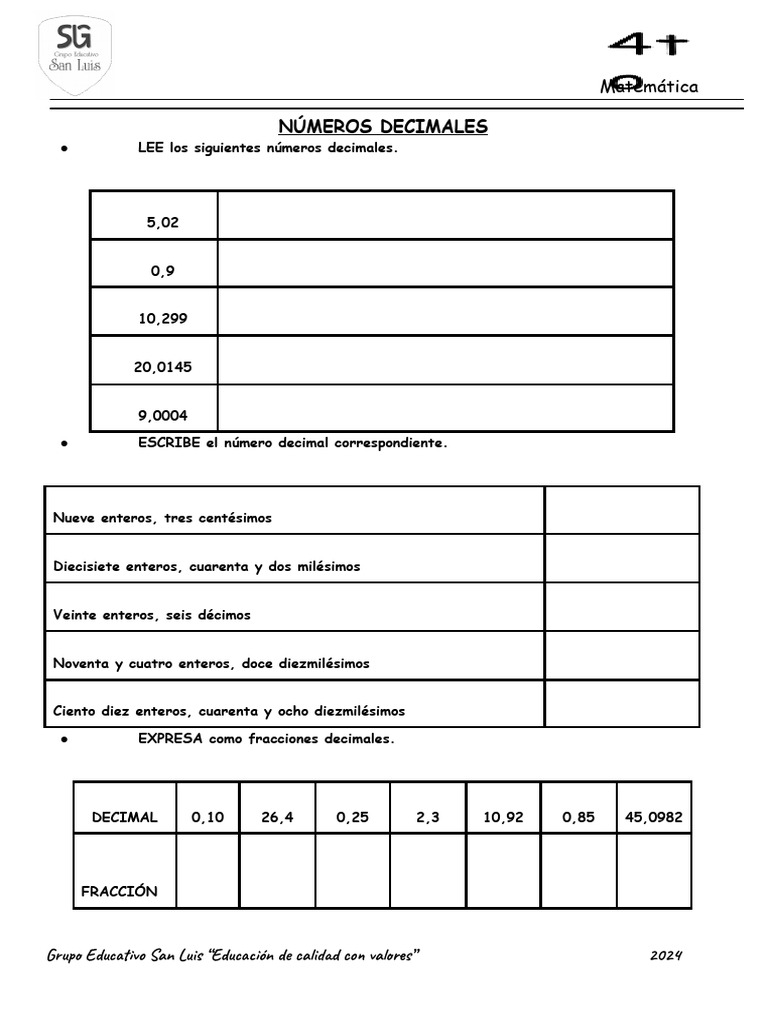 N-Meros Decimales | PDF | Matemática Elemental | Notación Matemática