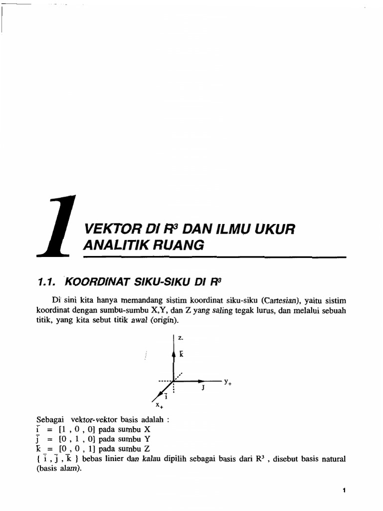Bab1-Vektor Di r3 Dan Ilmu Ukur Analitik Ruang | PDF