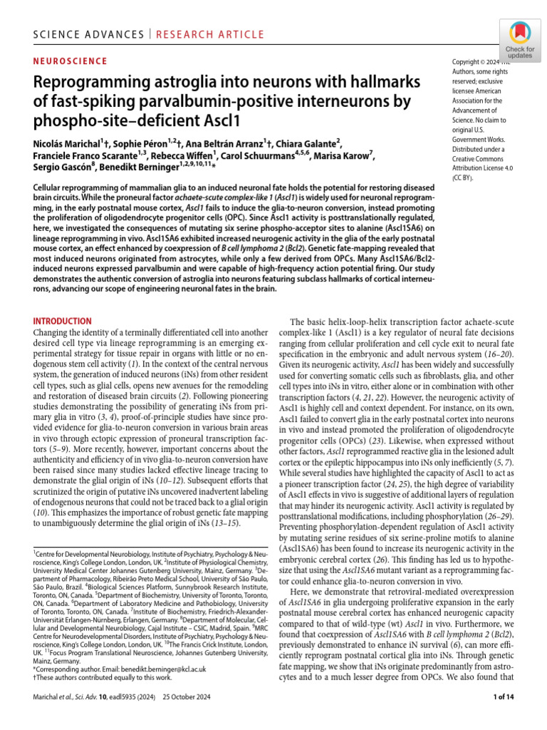 Sciadv Adl5935 | PDF | Astrocyte | Life Sciences